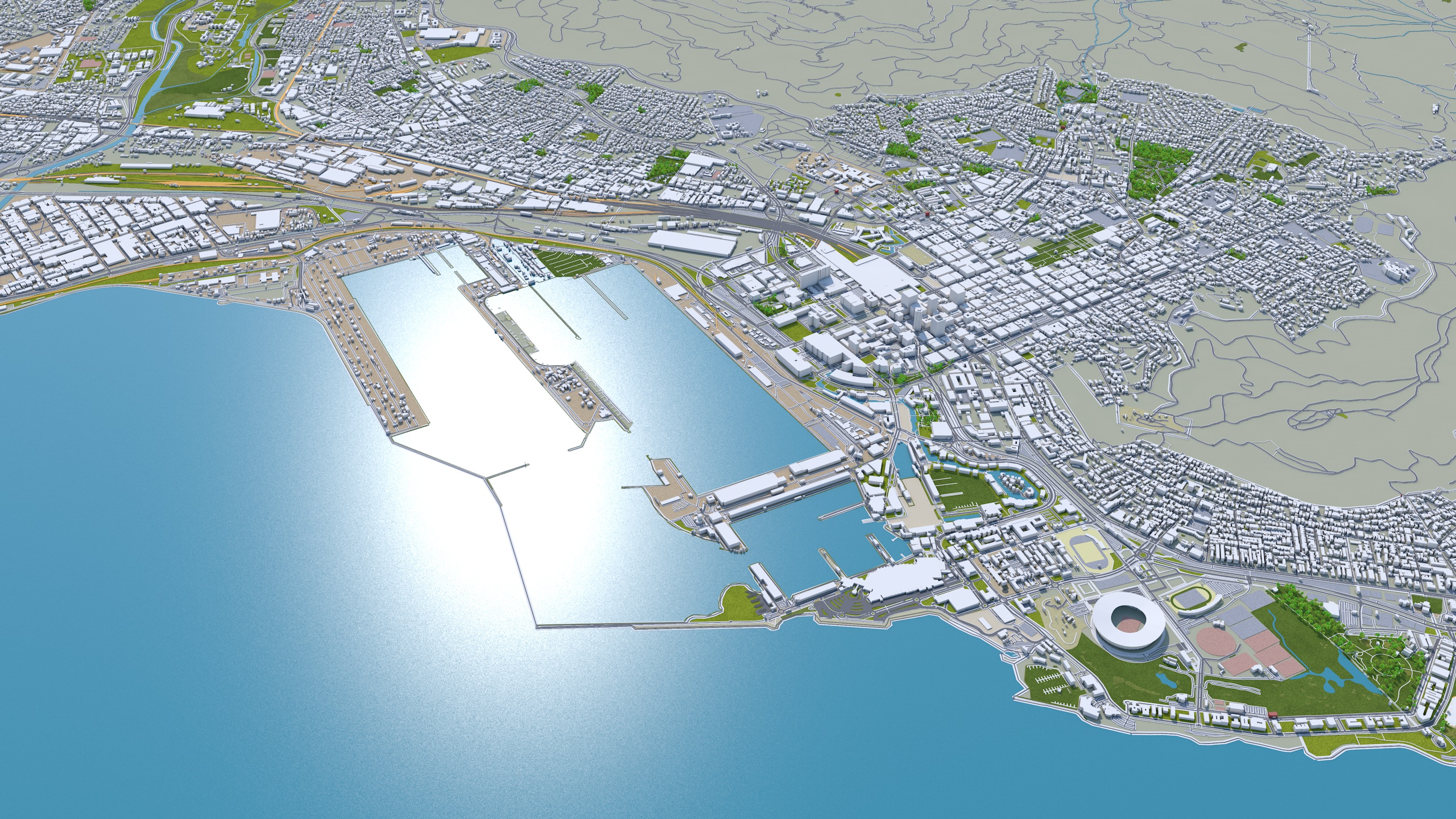 Cape Town City South Africa 3D Model 110km by TurboCG | 3DOcean