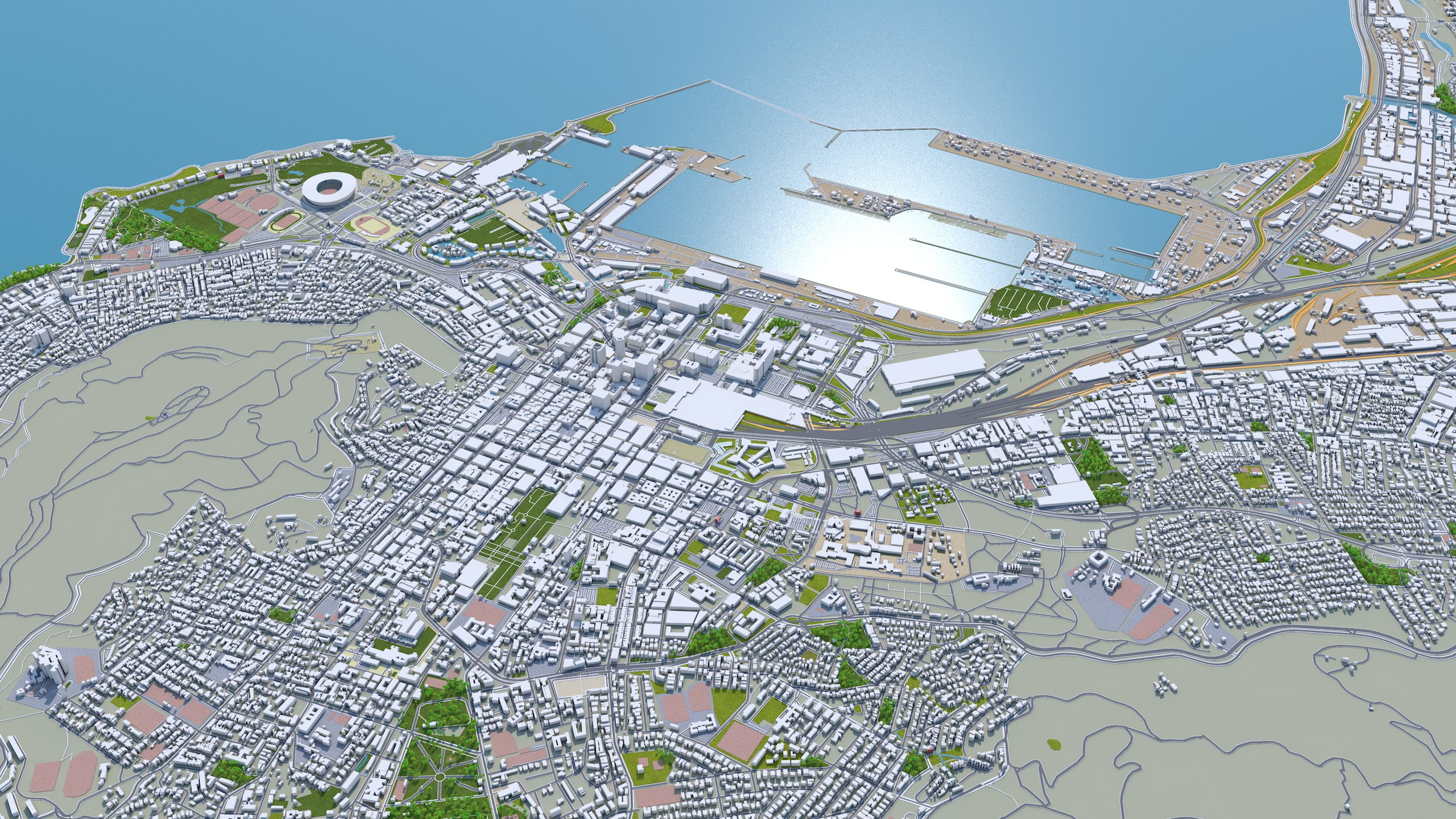 Cape Town City South Africa 3D Model 110km by TurboCG | 3DOcean