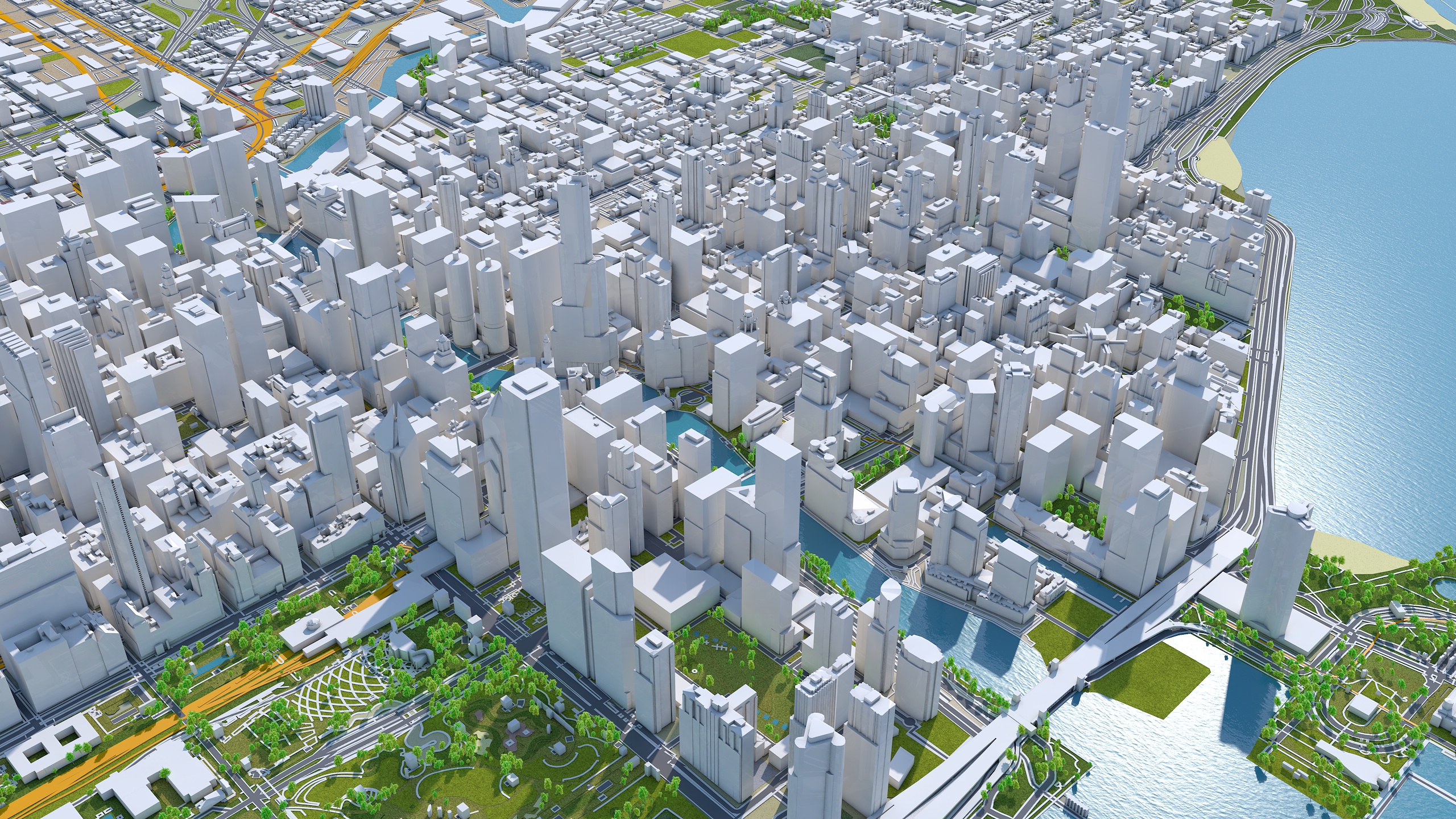 Chicago City Illinois 3D Model 70km by TurboCG | 3DOcean