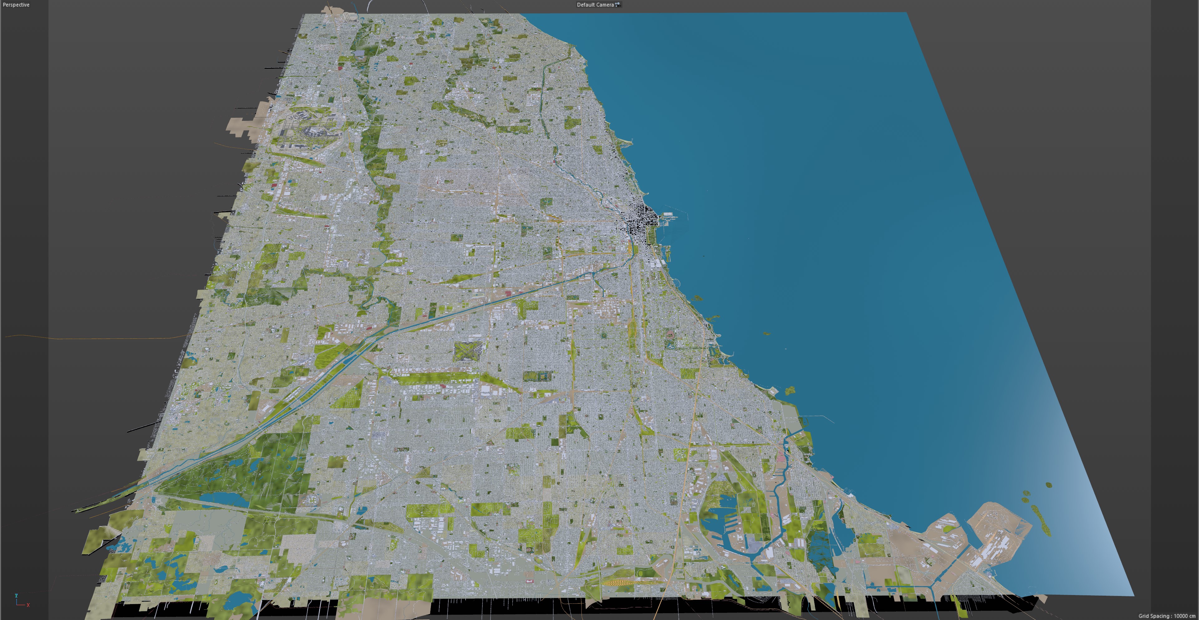 Chicago City Illinois 3D Model 70km by TurboCG | 3DOcean