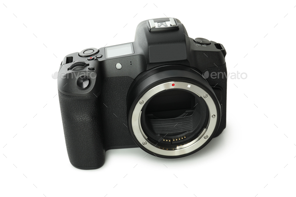Camera without lens isolated on white background Stock Photo by ...