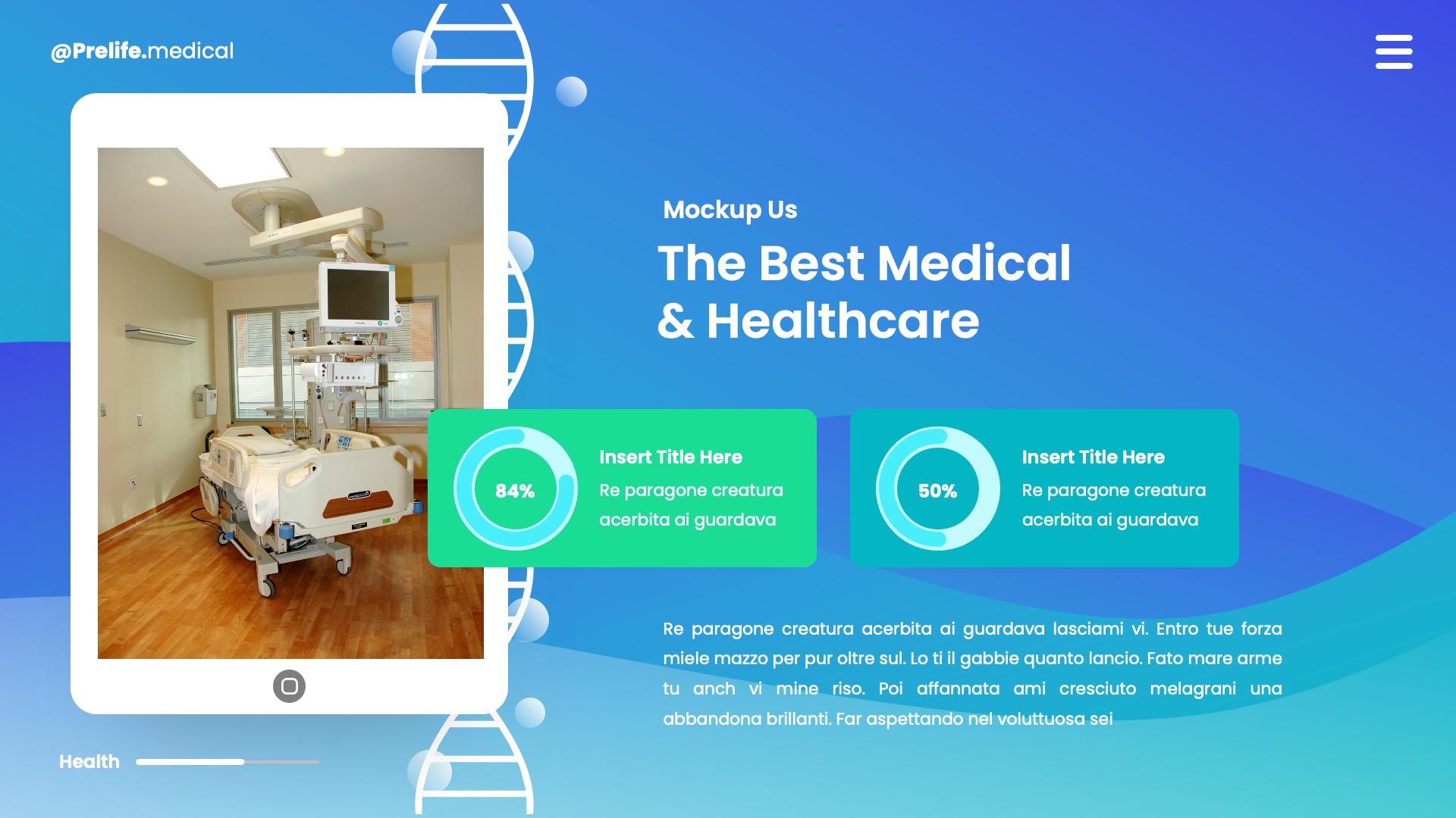 Prelife - Medical & Healthcare Keynote Template, Presentation Templates