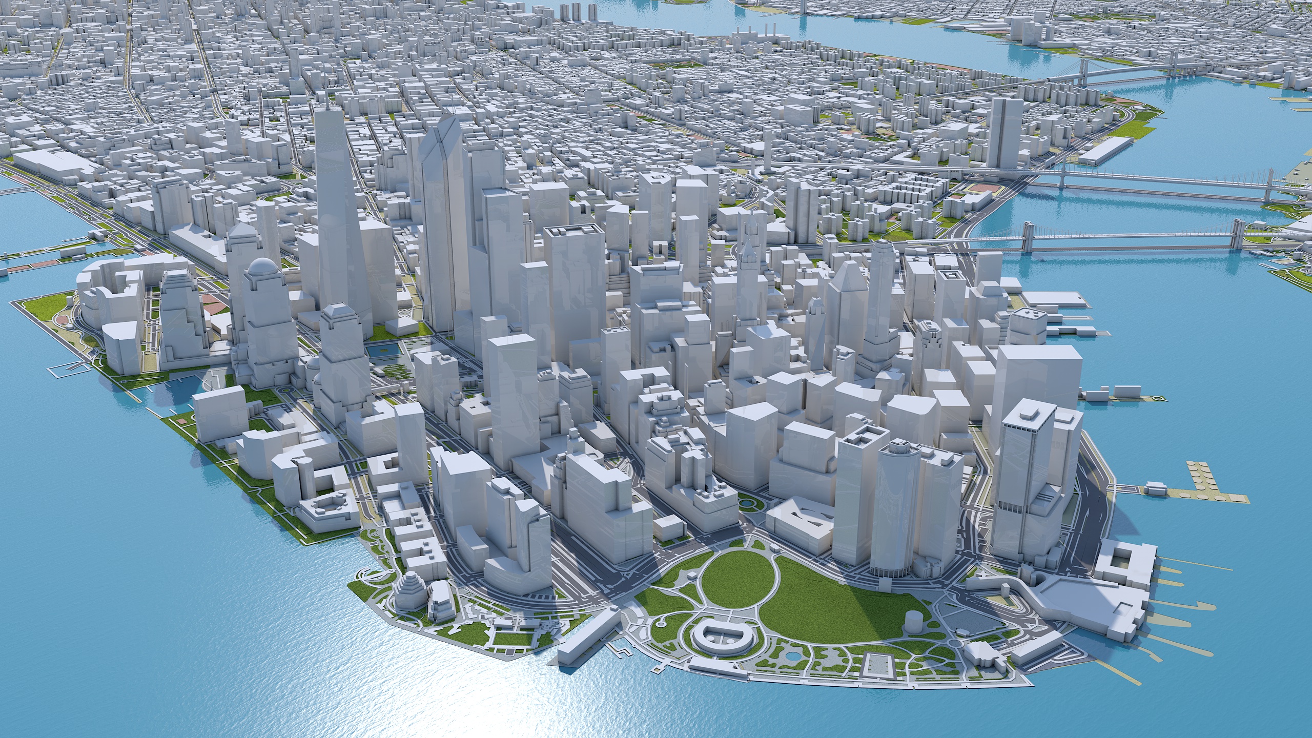 Manhattan City 3D Model New York USA 40km by TurboCG | 3DOcean