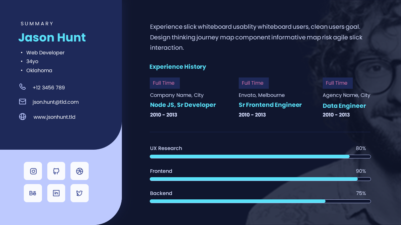 JSON - Keynote CV Resume Portfolio for UX Designer & Developer ...