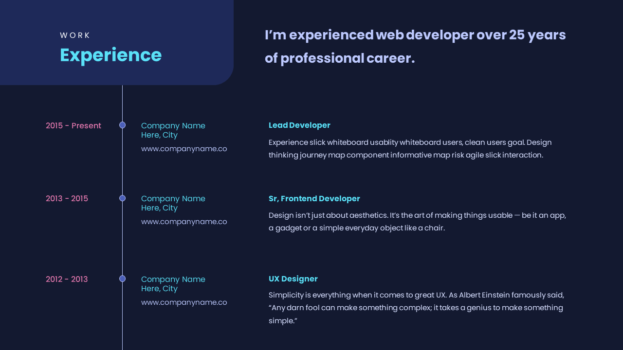 JSON - Keynote CV Resume Portfolio for UX Designer & Developer ...