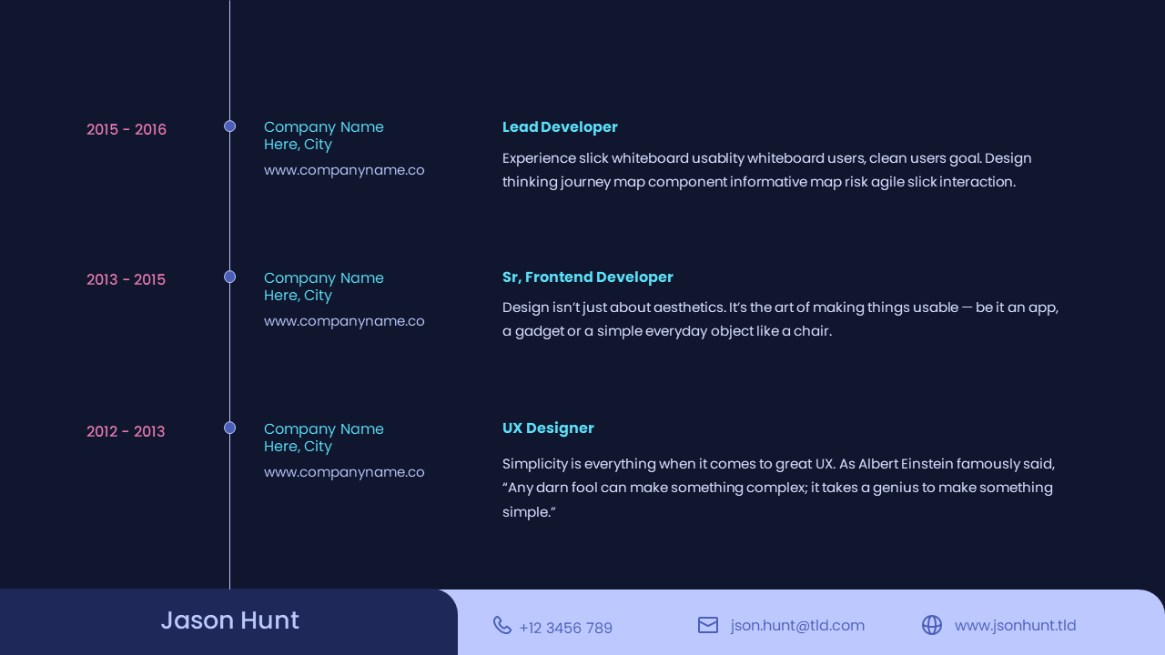JSON - Keynote CV Resume Portfolio for UX Designer & Developer ...