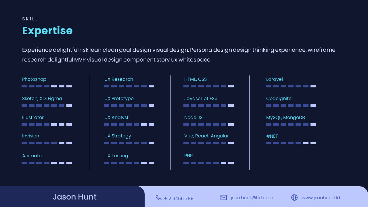 JSON - Keynote CV Resume Portfolio for UX Designer & Developer ...