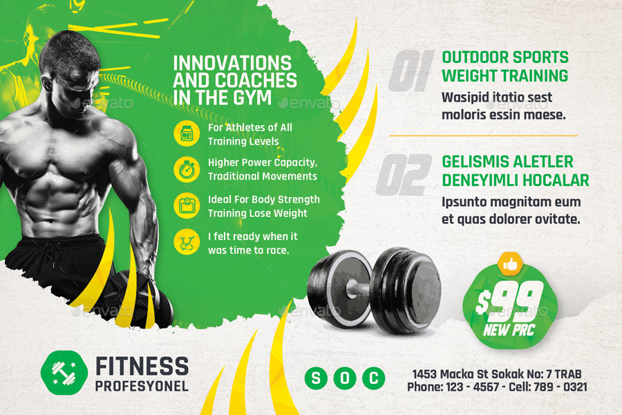 Fitness Trainer Postcard Templates, Print Templates | GraphicRiver