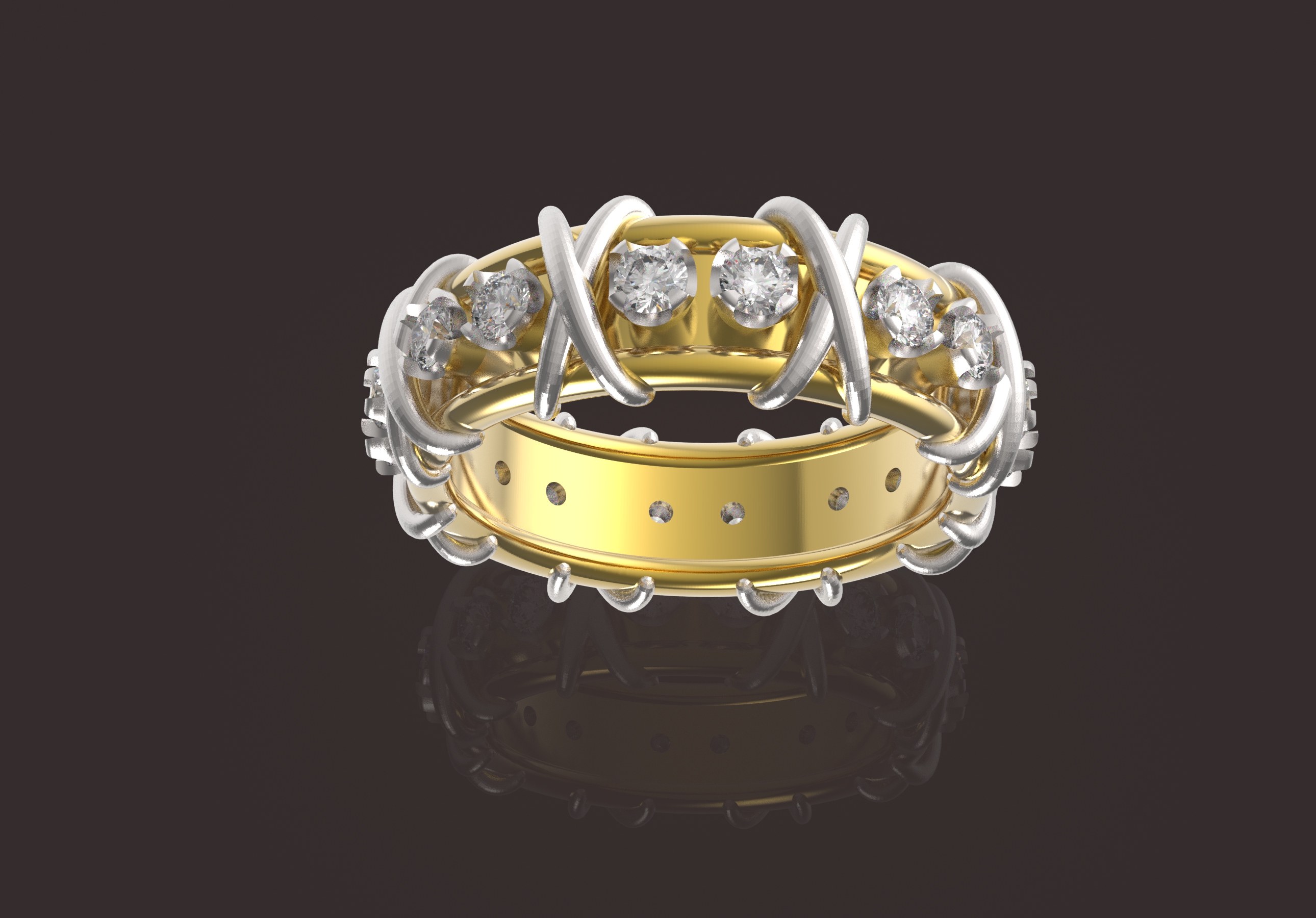 Beautiful female ring 3D print model by papcarlo | 3DOcean