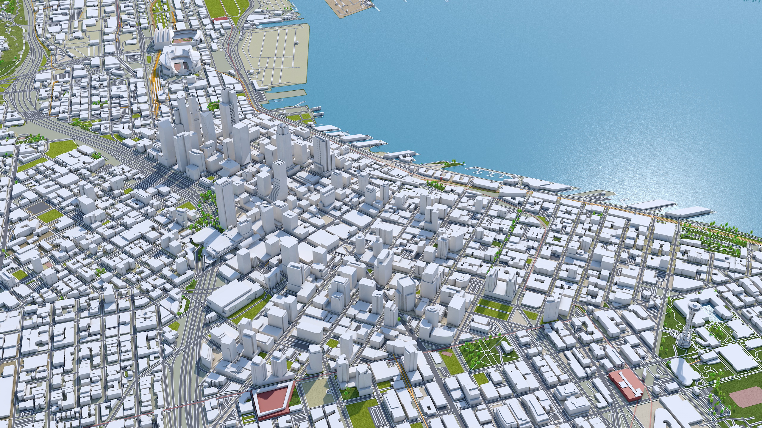 Seattle City Washington 3D model 55km by TurboCG | 3DOcean
