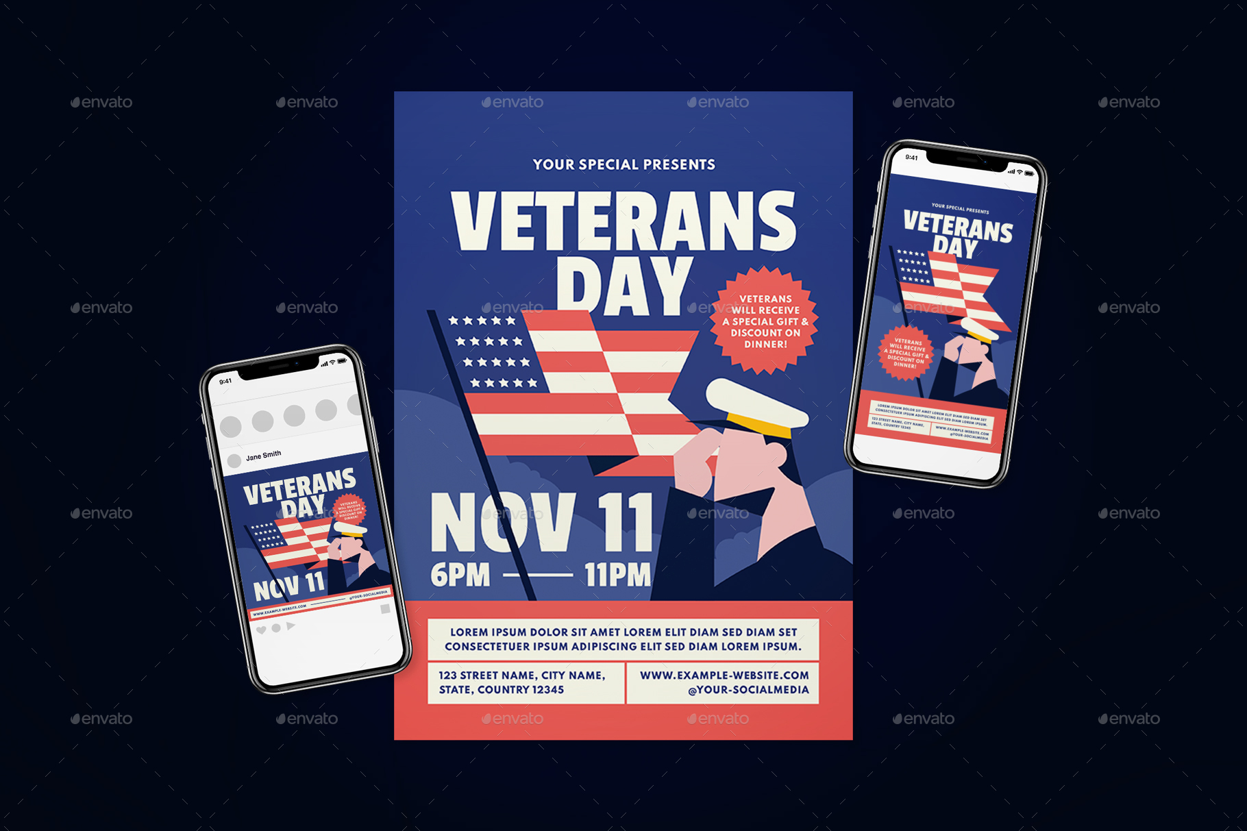 Veterans Day Flyer Set, Print Templates | GraphicRiver