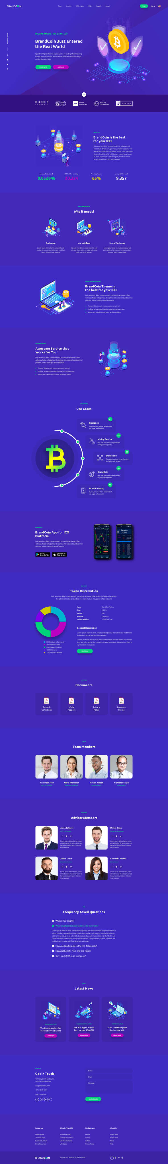 BrandCoin - Cryptocurrency Elementor Template Kit by designingmedia