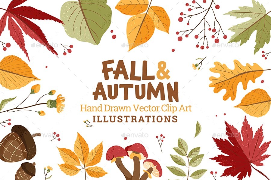 Fall Autumn Vector Clipart Illustrations, Graphics | GraphicRiver
