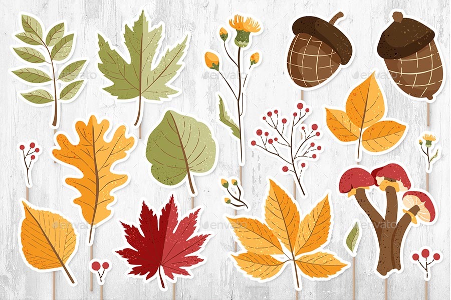 Fall Autumn Vector Clipart Illustrations, Graphics | GraphicRiver