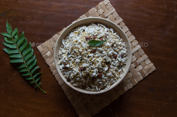 Raw flattened rice or poha Stock Photo by DebashisKumar13 | PhotoDune