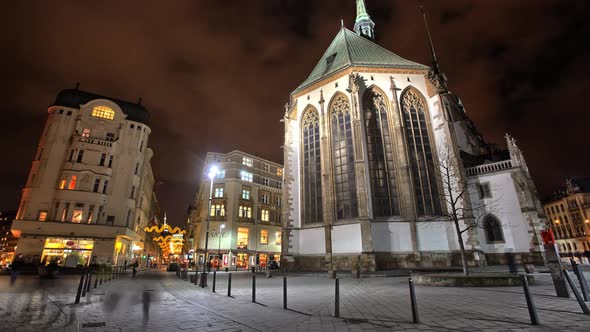 Night Brno. Time lapse of the Brno. Czech republic, Stock Footage ...