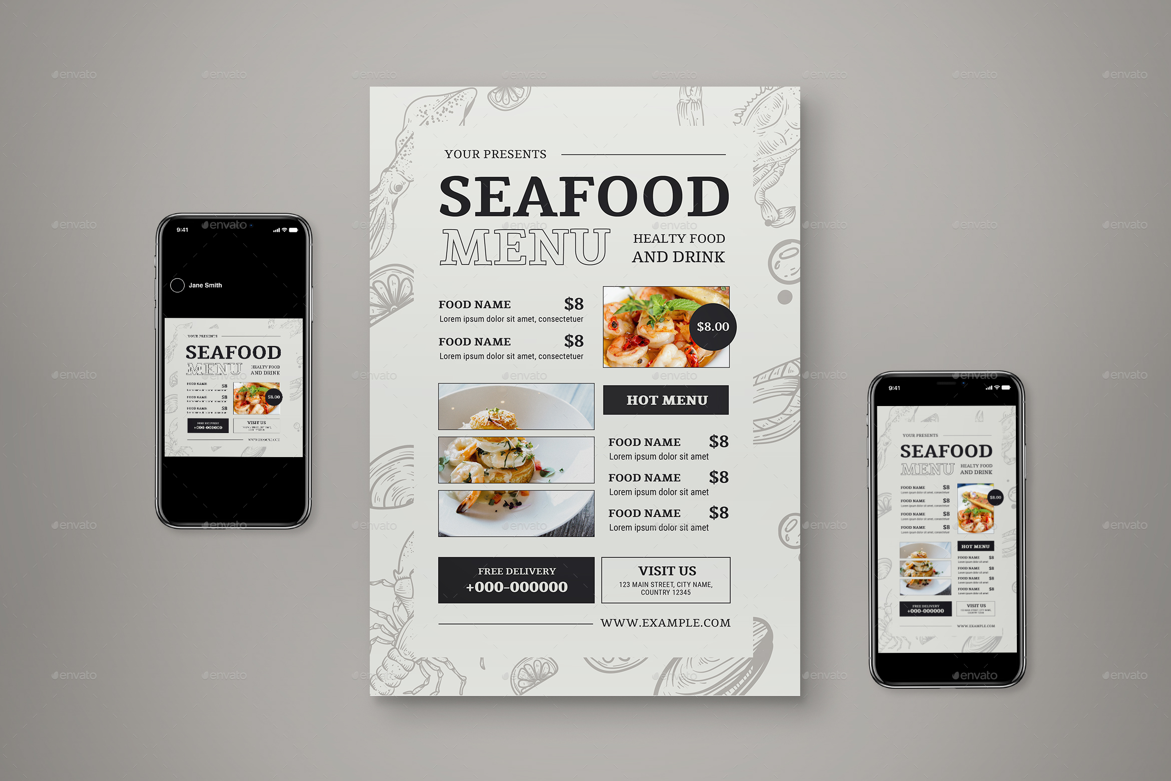 Food Menu Flyer Set, Print Templates | GraphicRiver