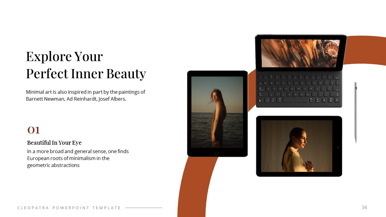 Cleopatra Minimalist Boho Powerpoint Template, Presentation Templates