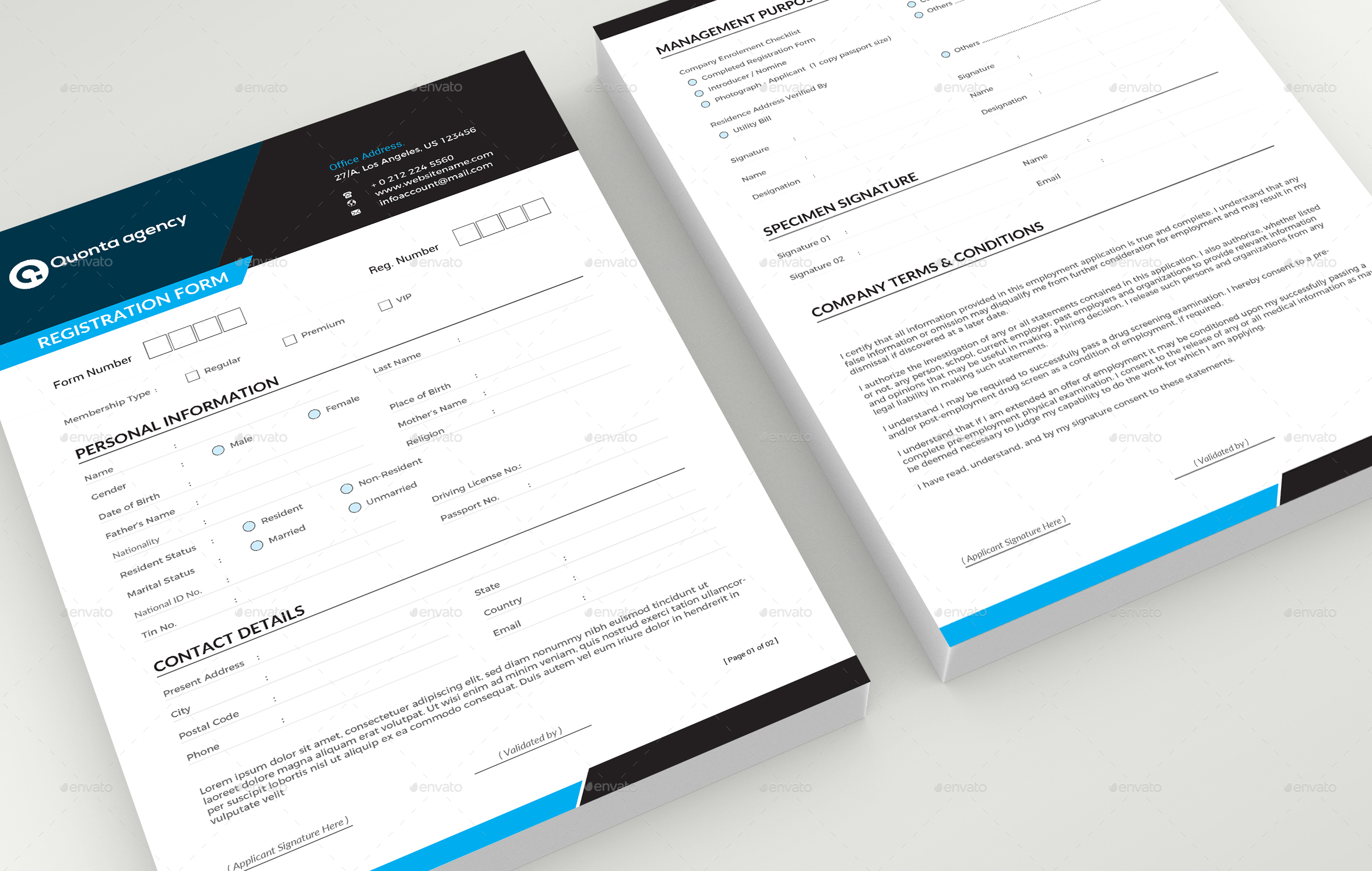 Modern Registration Form, Print Templates | GraphicRiver