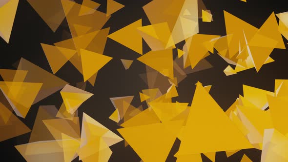 Spinning Yellow Triangle Polygons Motion Background, Motion Graphics