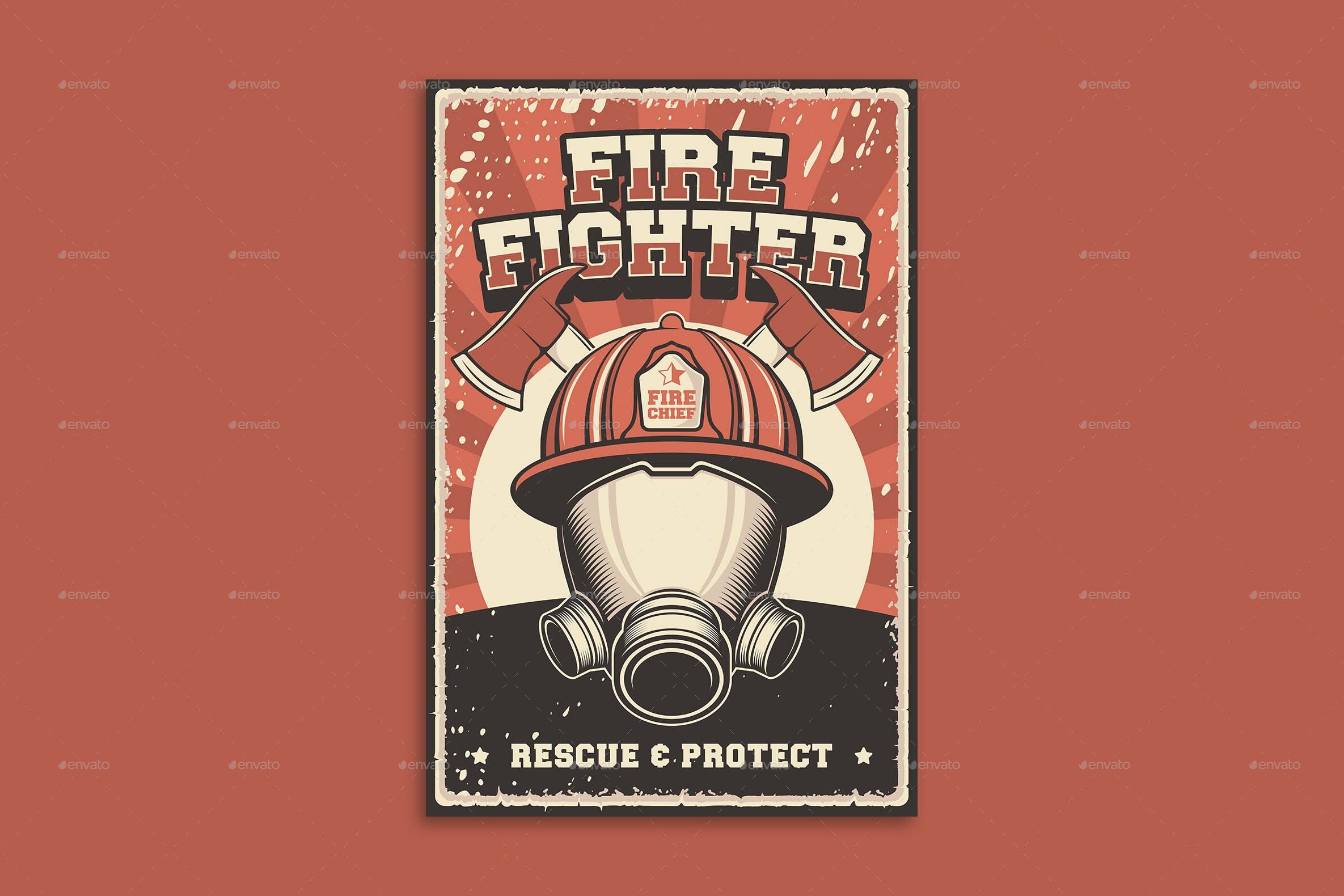 3 Vector Images of Retro Firefighter Poster, Vectors | GraphicRiver
