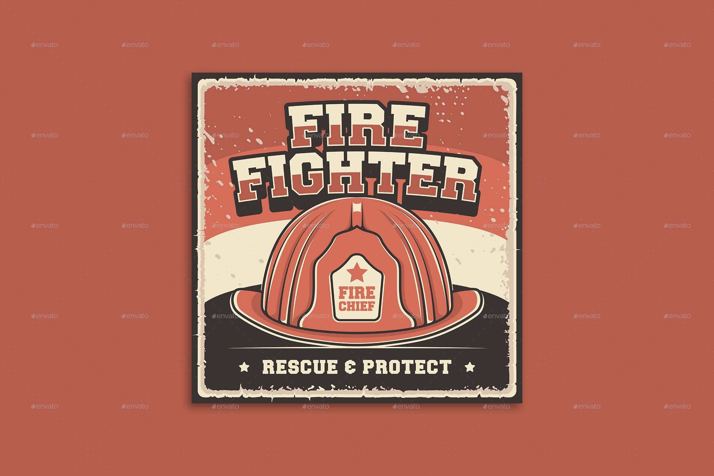 3 Vector Images of Retro Firefighter Poster, Vectors | GraphicRiver