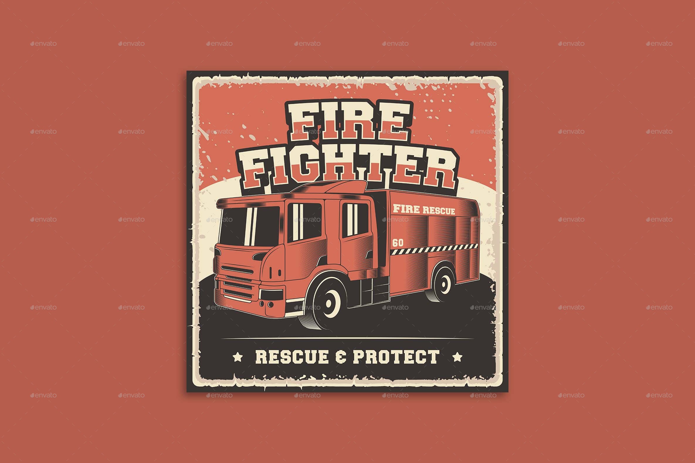 3 Vector Images of Retro Firefighter Poster, Vectors | GraphicRiver