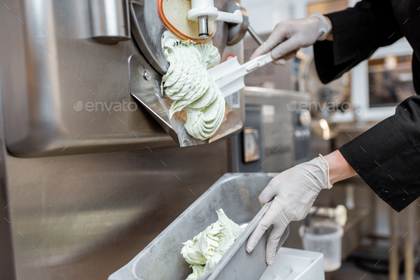 A process of ice cream production Stock Photo by RossHelen | PhotoDune