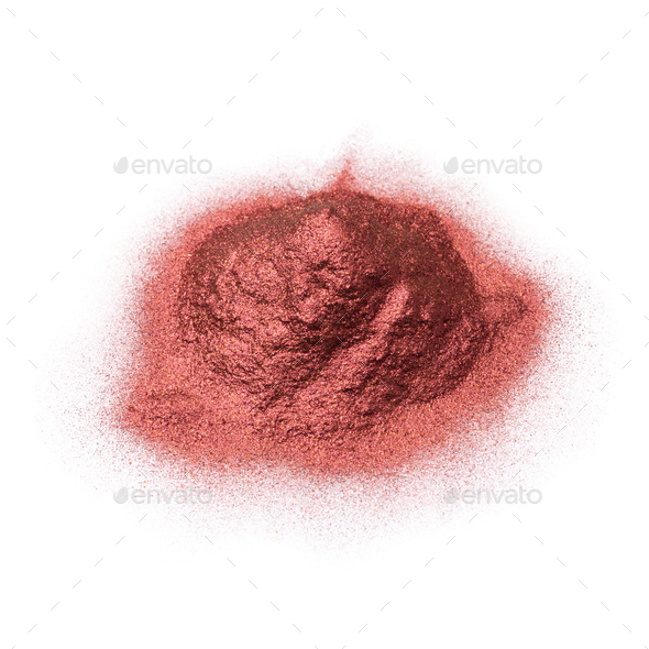 Heap of red powder dust on white background Stock Photo by picturepartners