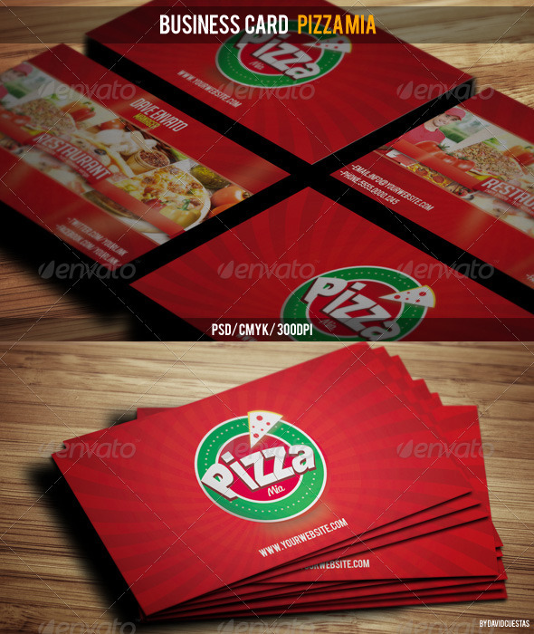 Business Card Pizza Mia by david82flash | GraphicRiver
