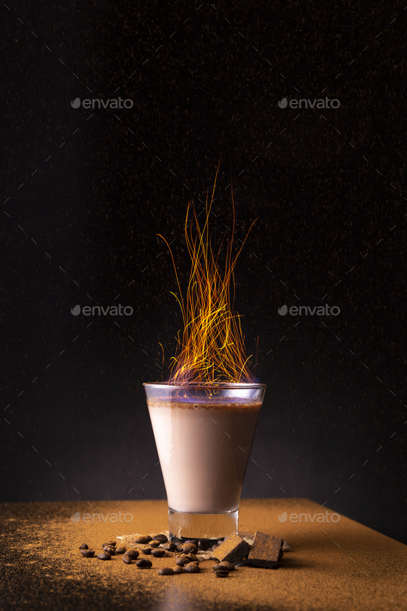 Irish cream cocktail on fire Stock Photo by Impactphotography | PhotoDune