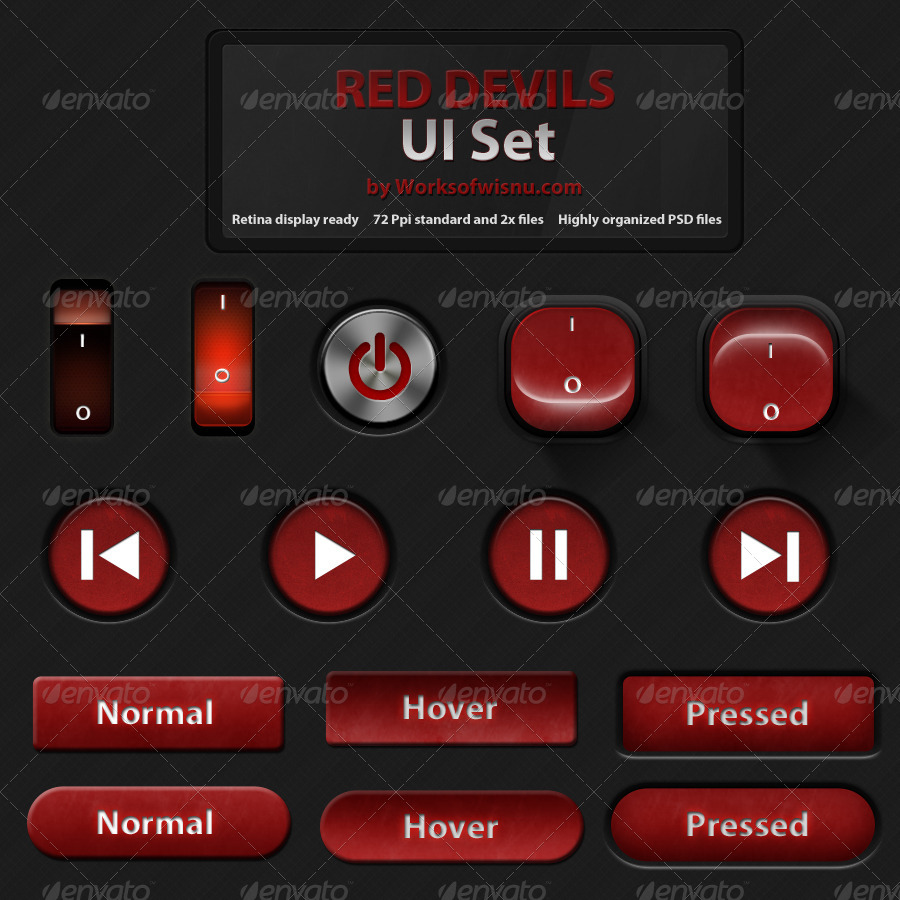 Red Devils - Retina User Interface Kit, Web Elements | GraphicRiver