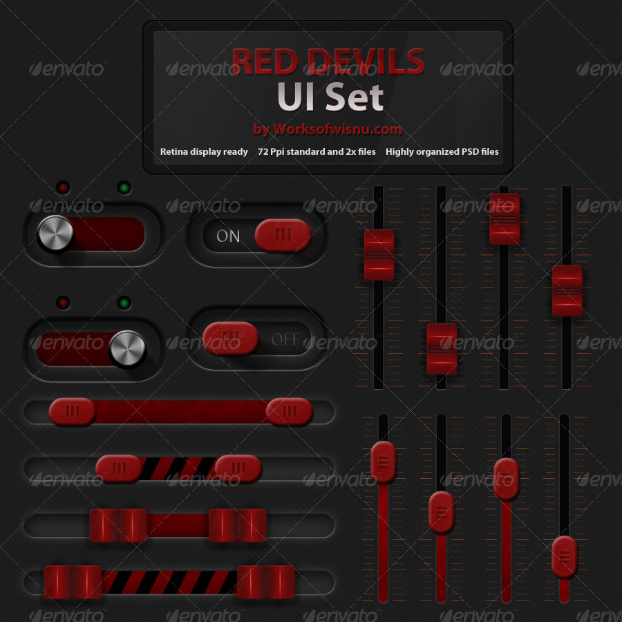 Red Devils - Retina User Interface Kit, Web Elements | GraphicRiver