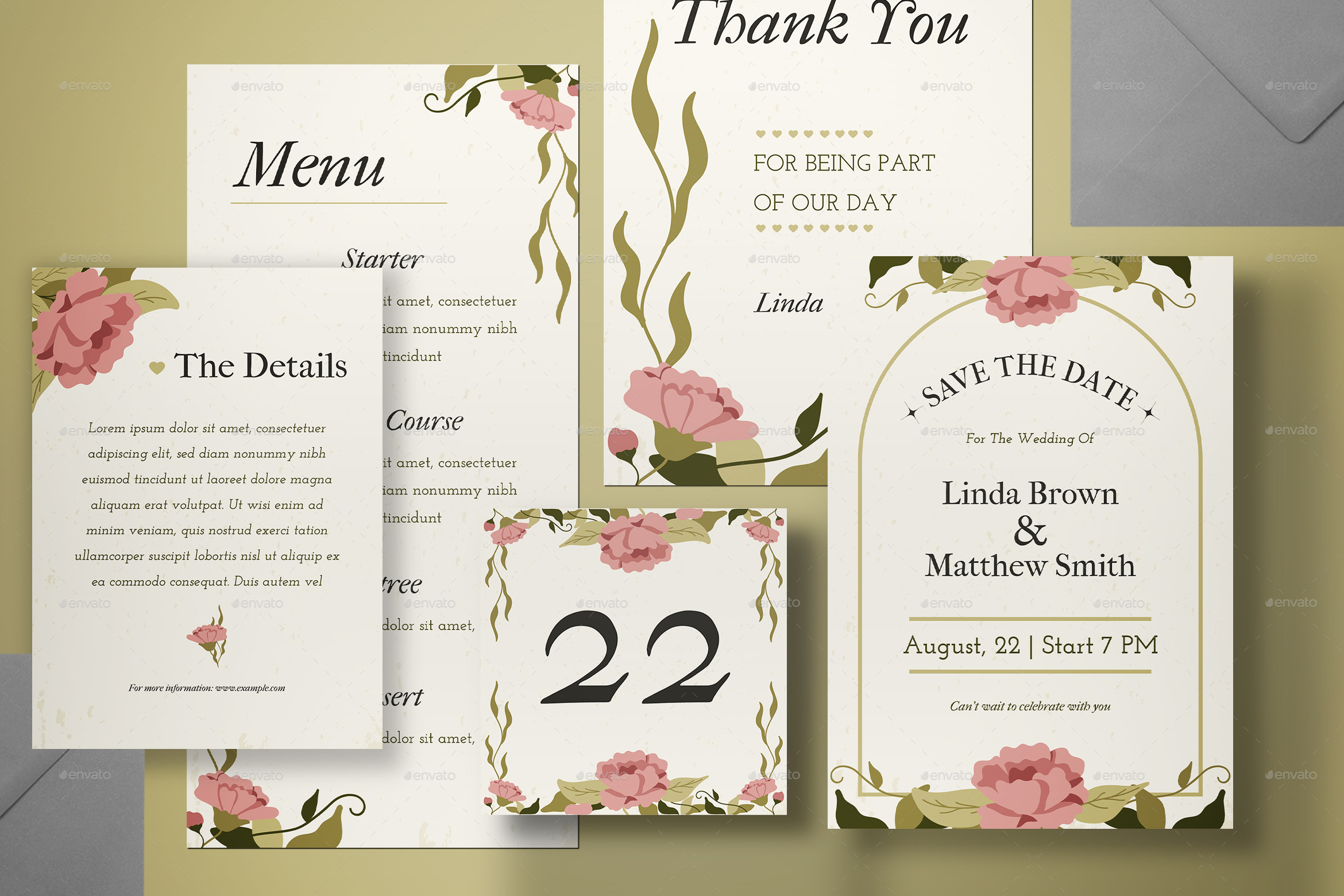 Wedding Invitation Set, Print Templates | GraphicRiver