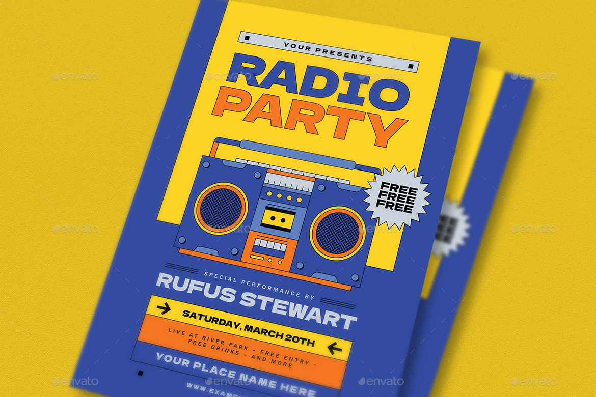 Radio Event Flyer, Print Templates | GraphicRiver