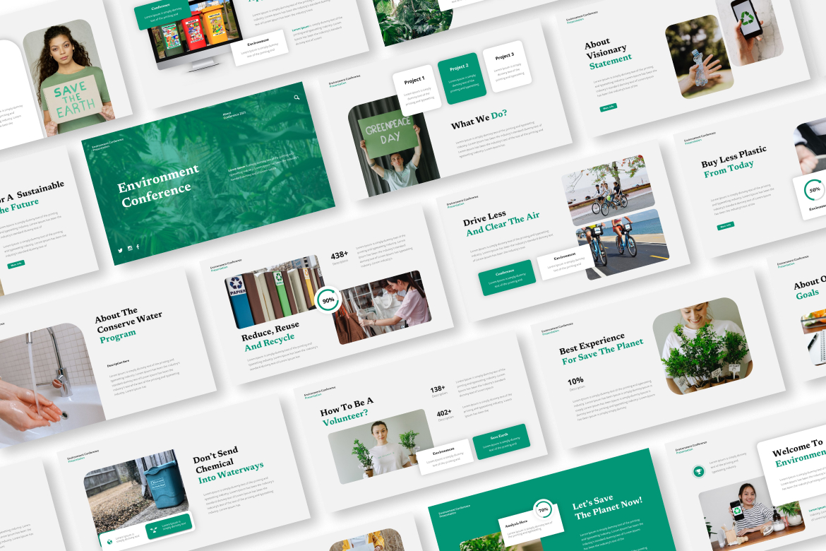 Environment Conference Google Slides Presentation Template by elmous