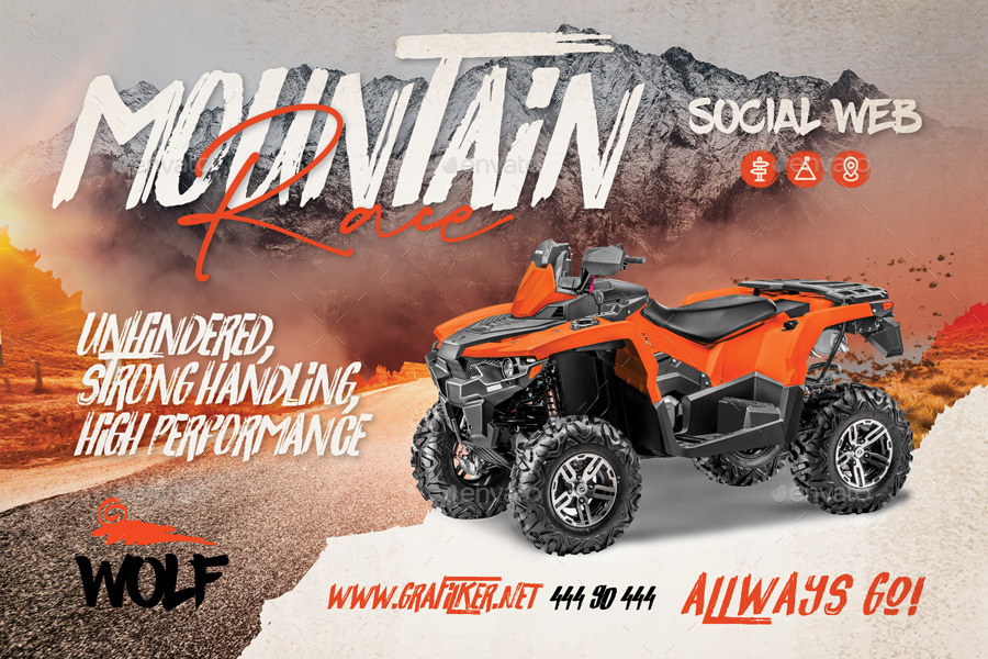 Atv Racing Postcard Templates, Print Templates | GraphicRiver