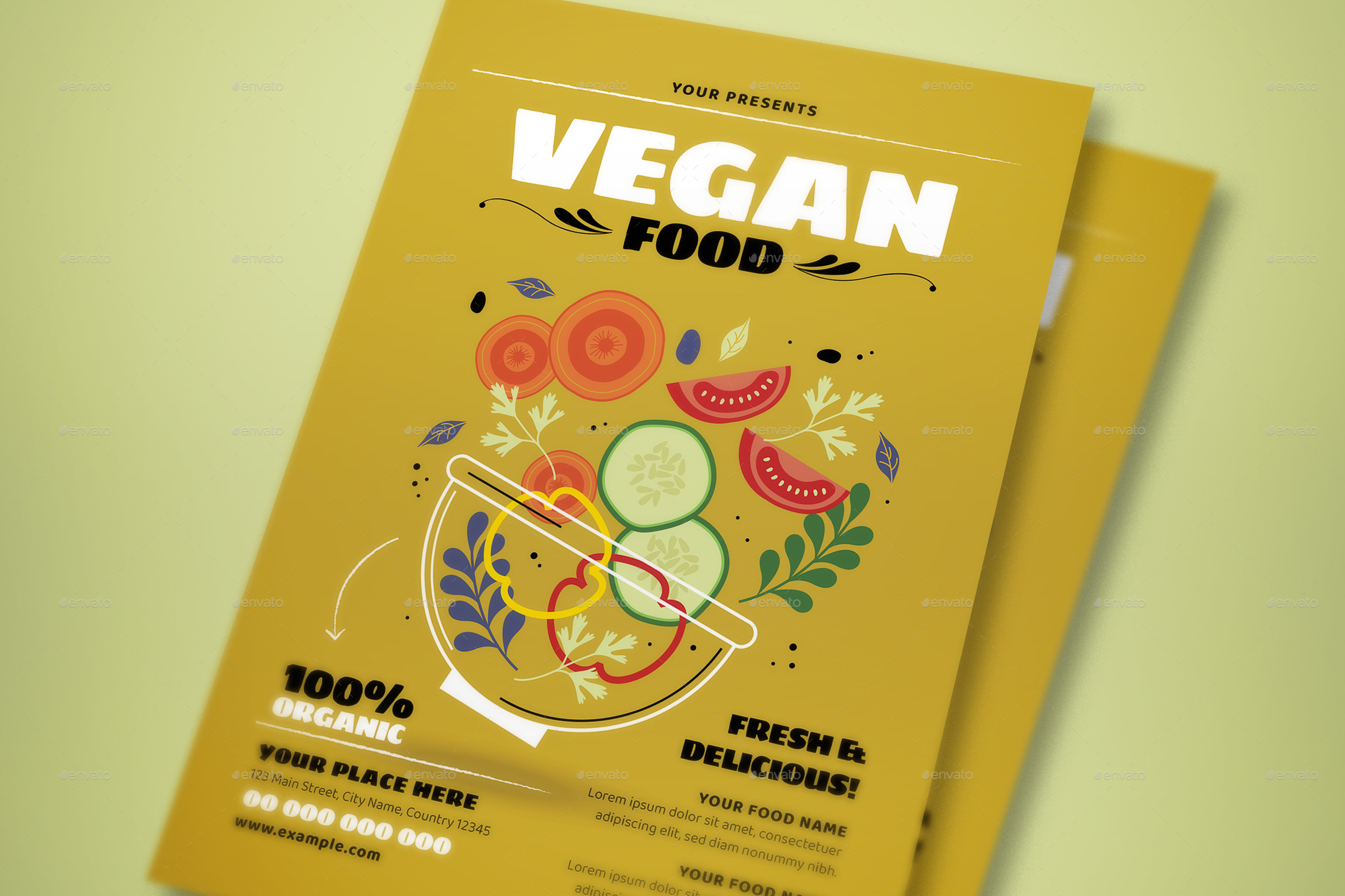 Vegan Food Flyer Set, Print Templates | GraphicRiver
