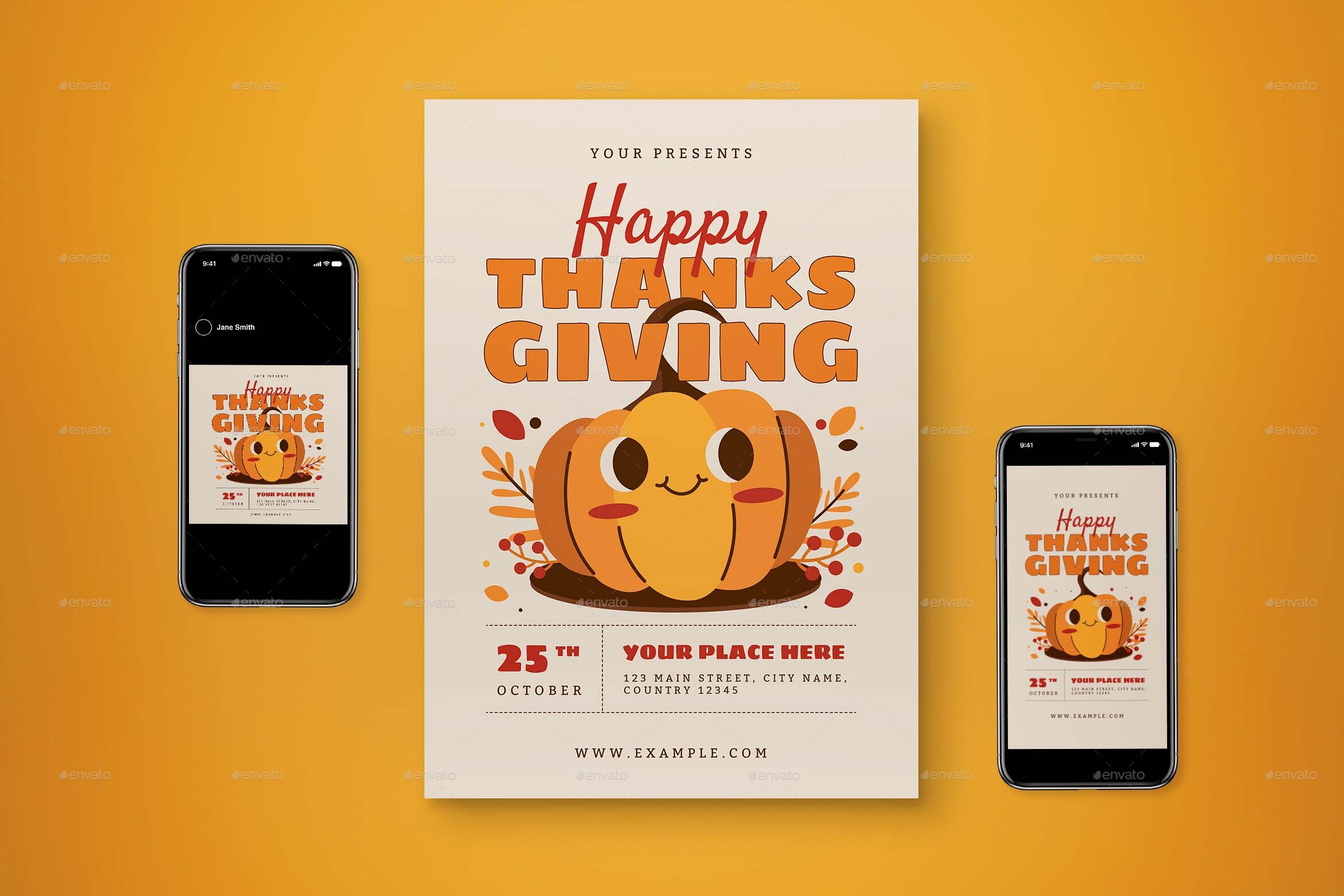 Thanksgiving Flyer Set, Print Templates | GraphicRiver