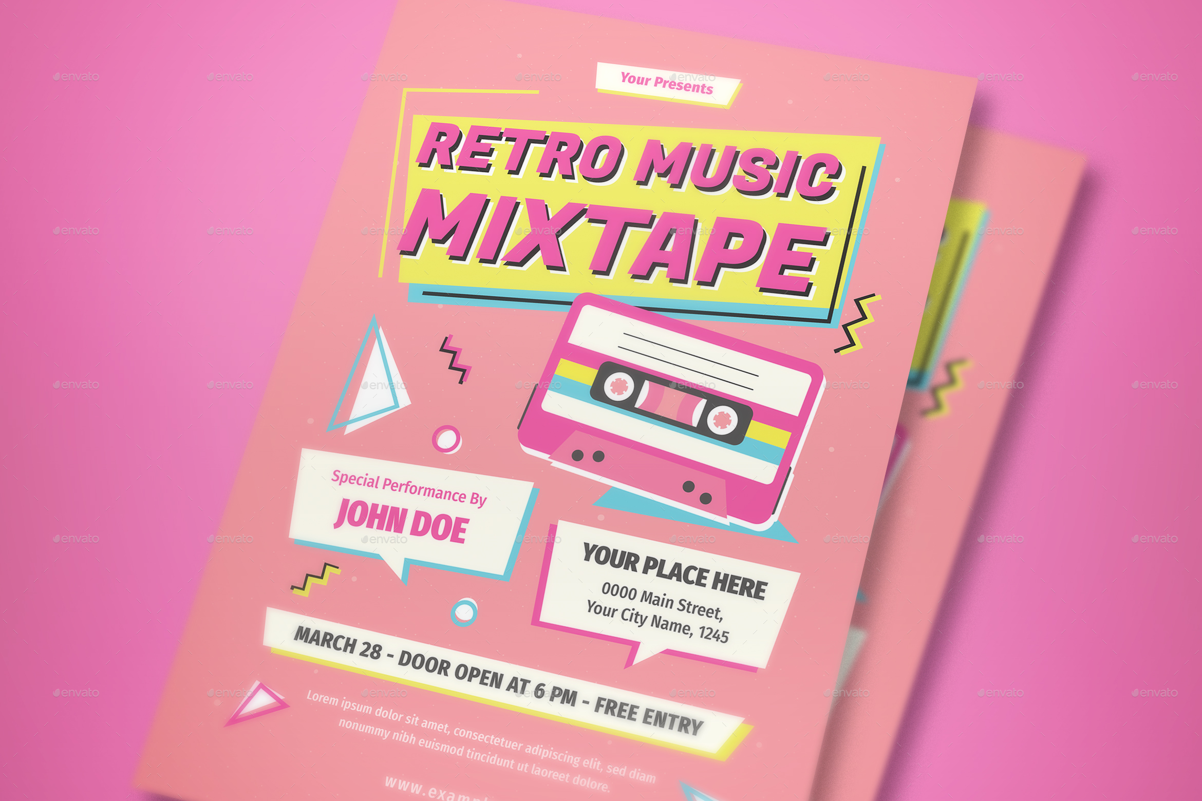 Music Mixtape Retro Flyer Set, Print Templates | GraphicRiver