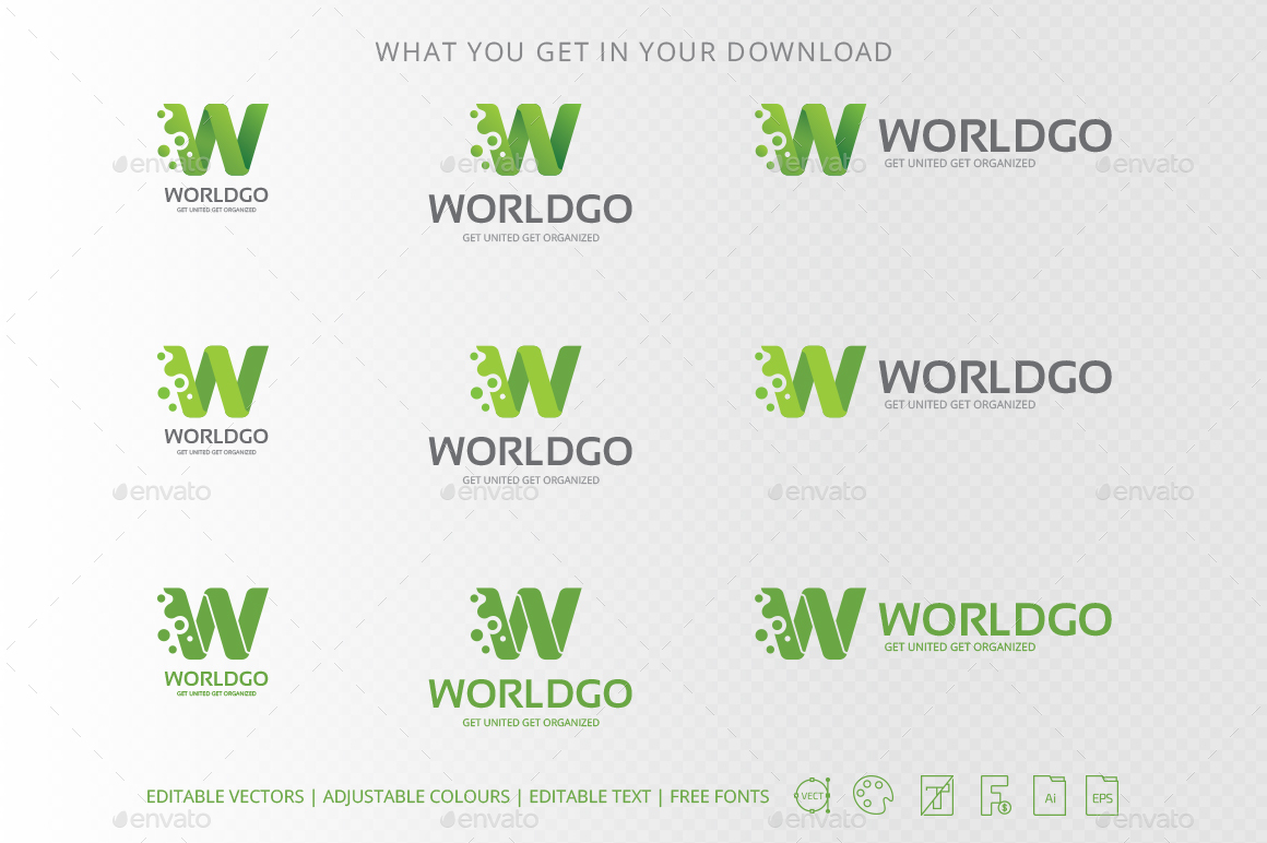 Worldgo Letter W Logo Template, Logo Templates | GraphicRiver
