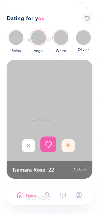 Dating Mobile App | Minimalist Screen, Web Elements | GraphicRiver