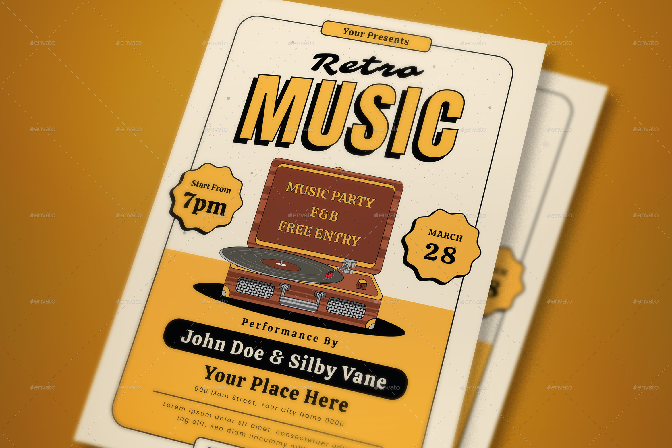 Retro Music Flyer Set, Print Templates | GraphicRiver