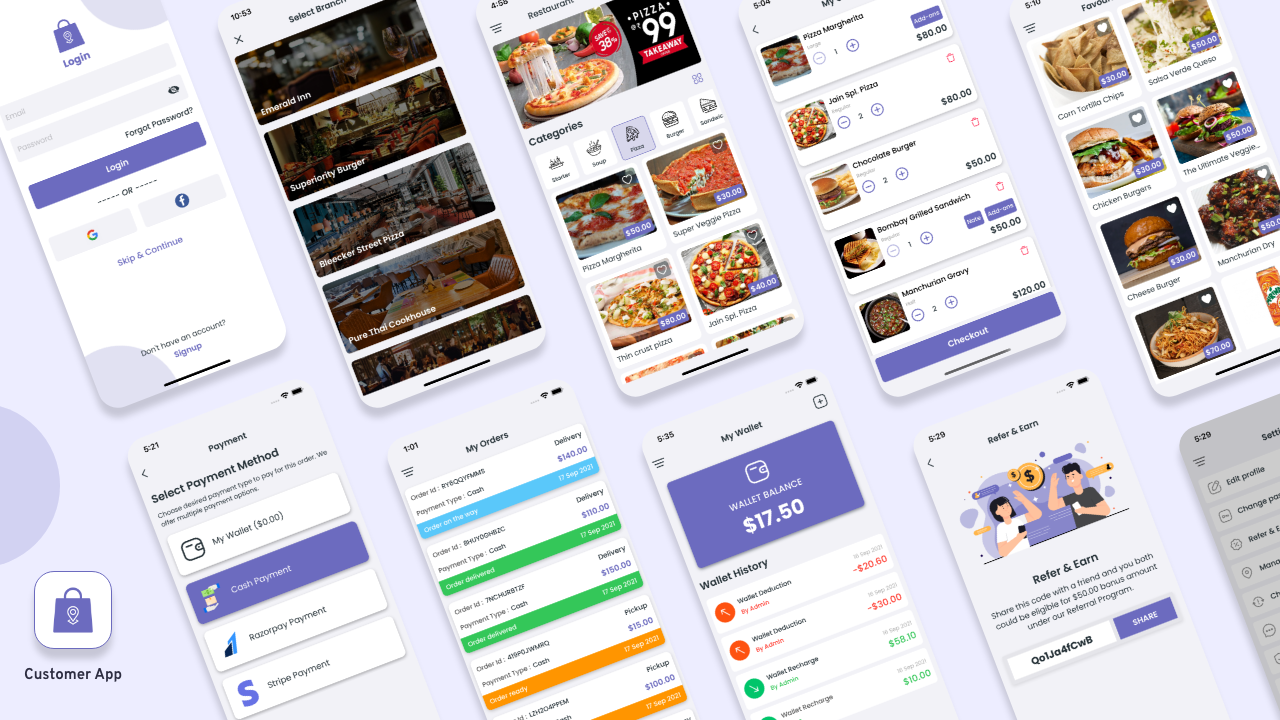 Multi-Branch Restaurant - iOS User + Delivery Boy + Vendor Apps With ...