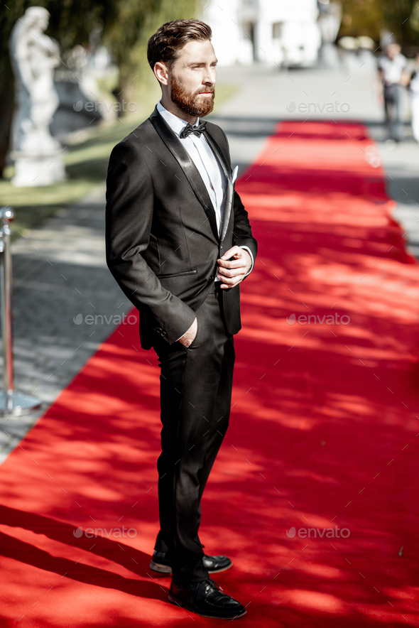 Man in tuxedo on the red carpet Stock Photo by RossHelen | PhotoDune