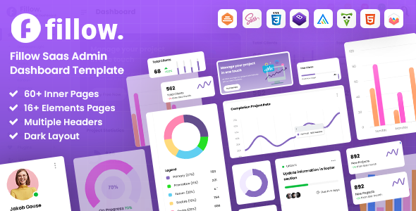 Fillow Saas Admin Dashboard Template by dexignlabs | ThemeForest
