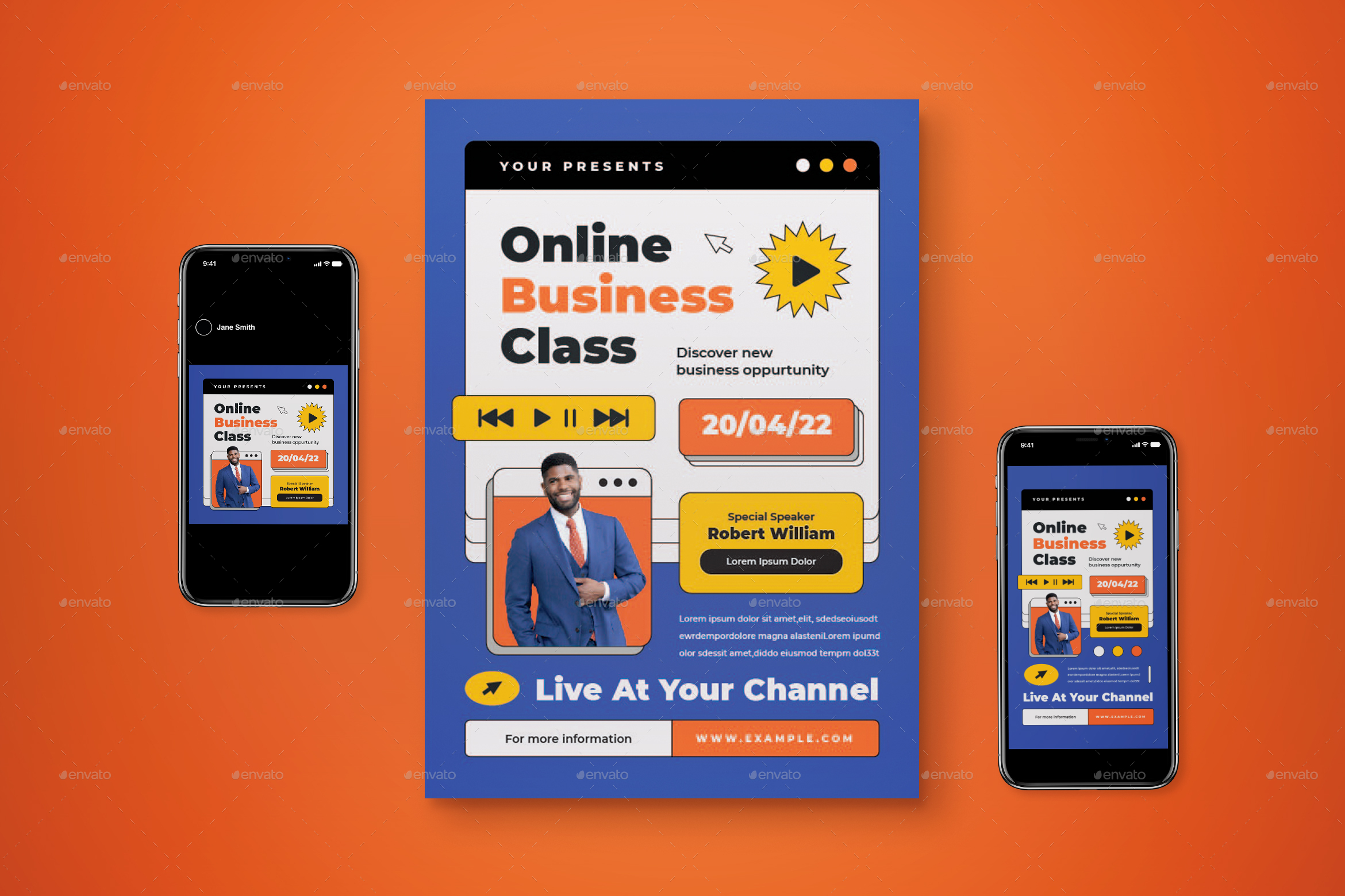 Online Business Class Flyer Set, Print Templates | GraphicRiver