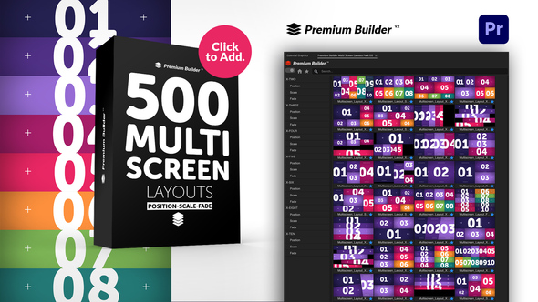 Multi Screen Layouts Pack for Premiere Pro, Premiere Pro Templates