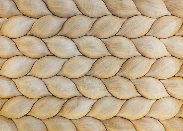 Traditional ecological consistent cladding of a wall with brown wooden ...