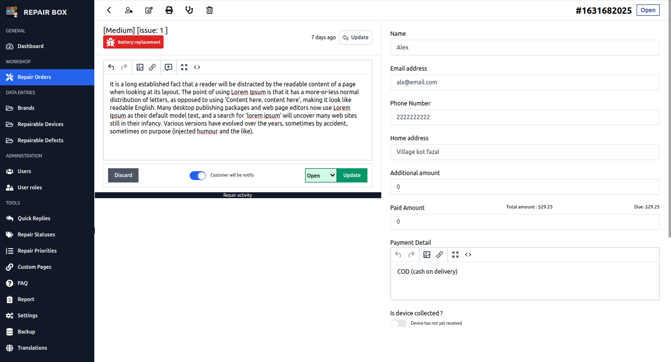 Repair box - Repair booking,tracking and workshop management system by ...
